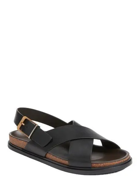 THE ROW Buckle Crisscross Sandal - Black