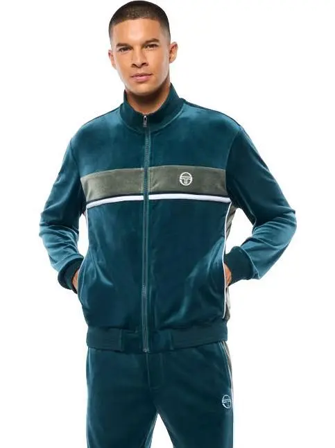 SERGIO TACCHINI Forato Velour Track Jacket - Mediterranea