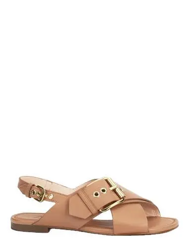 Agl Criss Cross Sandal - Cocoa Nappa