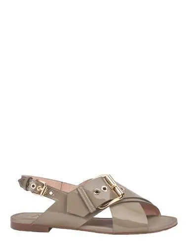 Agl Criss Cross Sandal - Khaki Patent