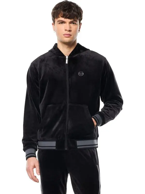 SERGIO TACCHINI Viaggioa Reversible Velour Track Jacket - Black Beauty