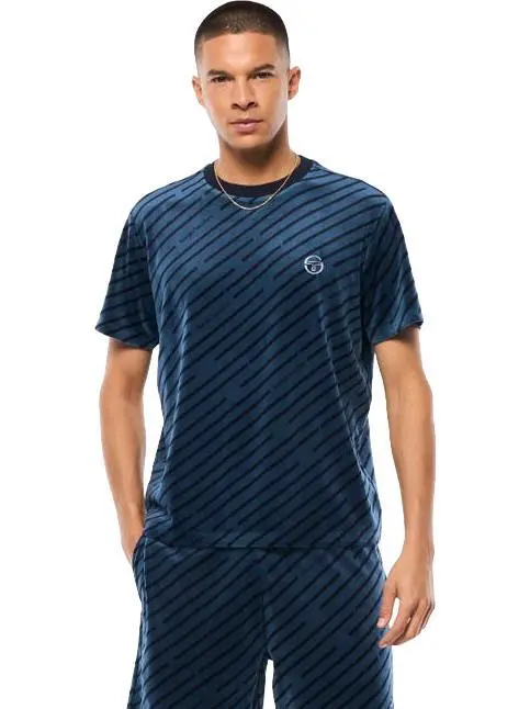 SERGIO TACCHINI Obliquo Velour T-shirt - Key Largo