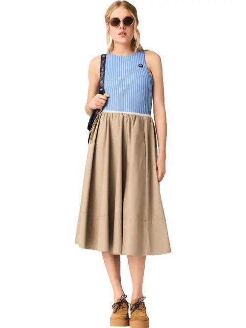 Maje Mid-length Cotton Skirt - Mastic Beige