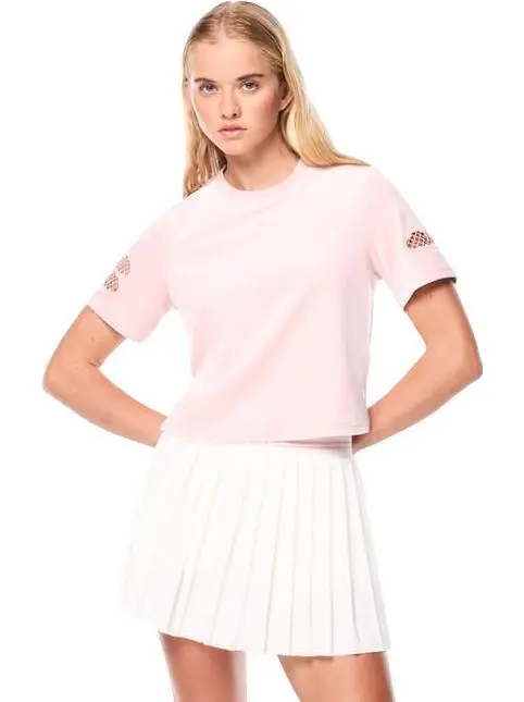 SERGIO TACCHINI Nuvola Velour Cropped T-shirt - Barely There