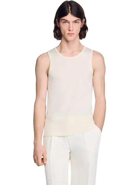 Sandro Knit Vest Top - White
