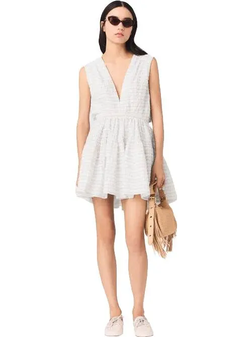 Maje Short Flared Open-back Dress - White