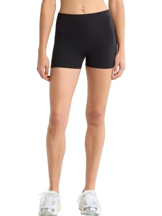 Zella Luxe Lite High Waist Shorty Shorts - Black