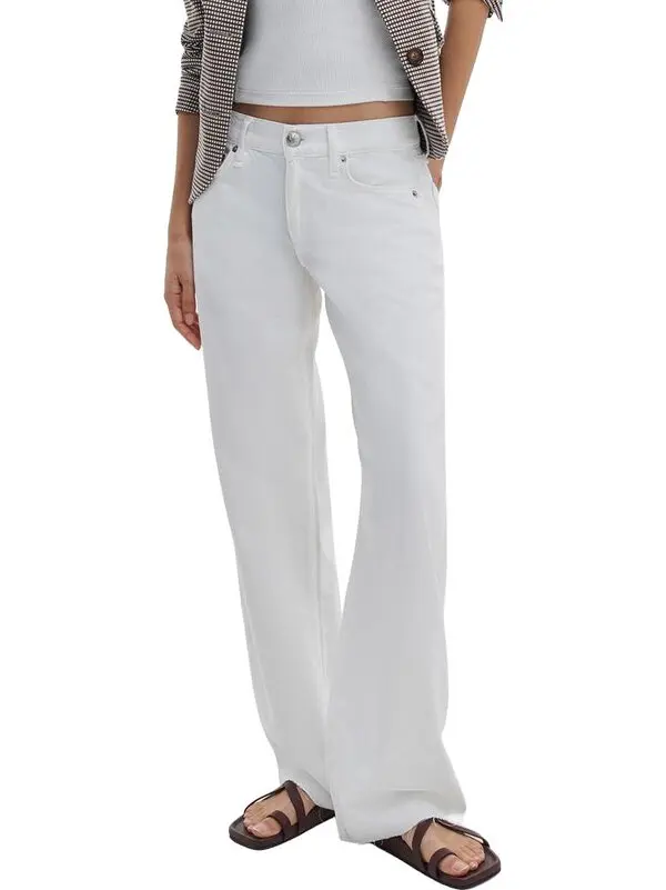 Rag & Bone Featherweight Saige Low Rise Straight Leg Jeans - White