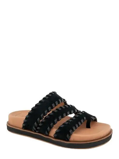Gentle Souls Niles Whip Platform Slide Sandal - Black Suede