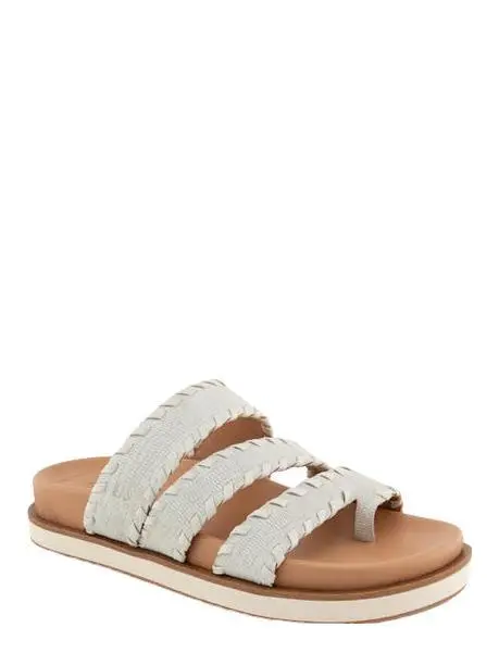 Gentle Souls Niles Whip Platform Slide Sandal - Snow Leather