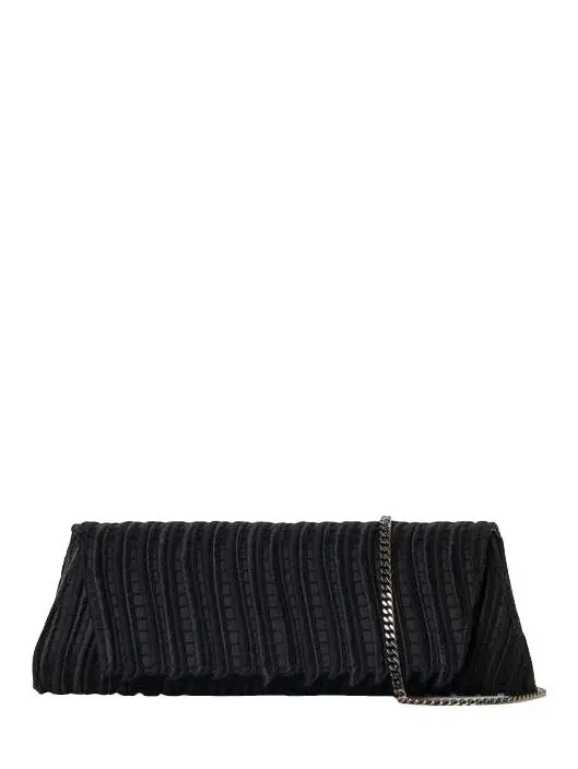 Akris Anouk Ladder Stitch Lace Clutch - Black