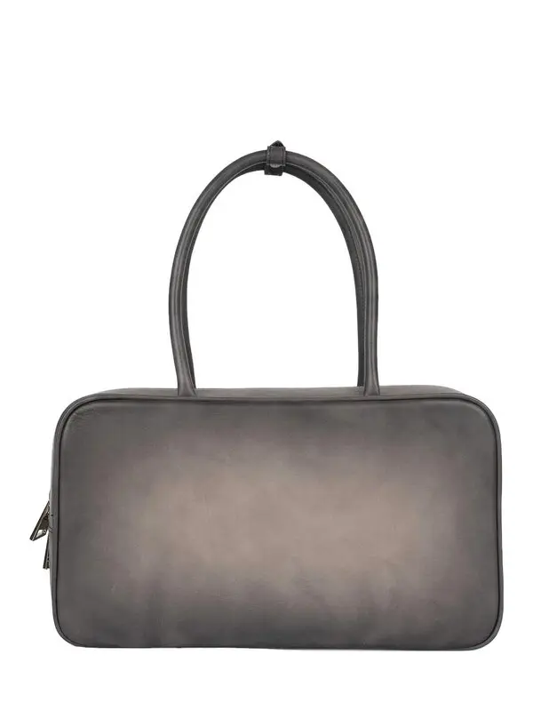 Jeffrey Campbell Leather Satchel Top Handle Bag - Grey Ruboff