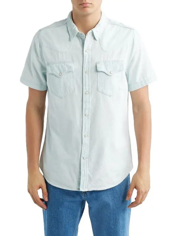 Tecovas Short Sleeve Denim Snap-up Shirt - Ultra Light