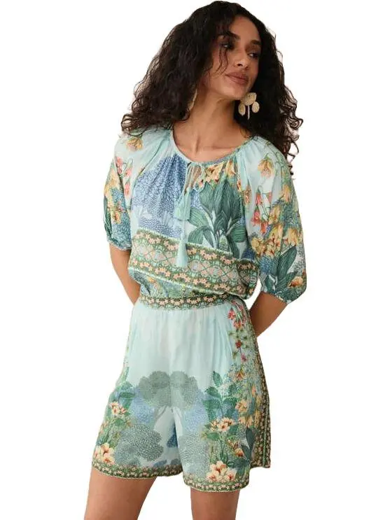 RAISHMA Tracy Printed Shirt - Blue