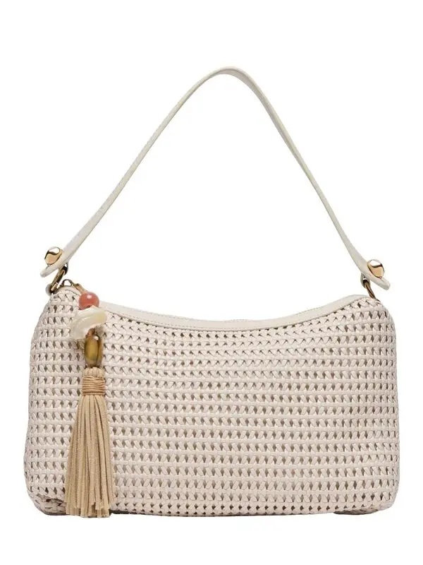 Dolce Vita Woven Faux Leather Shoulder Bag - Ivory