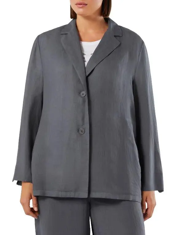 Marina Rinaldi Vozioso Ramie Jacket - Medium Grey