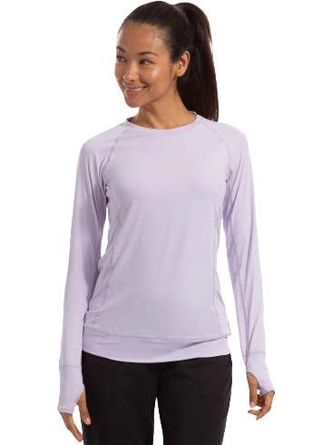 BLOQUV Performance Pullover Sun Shirt With Ruched Back - Lavender