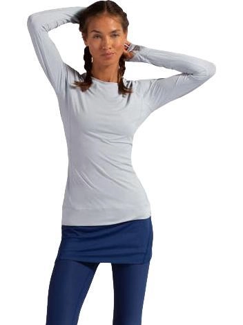 BLOQUV Performance Pullover Sun Shirt With Ruched Back - Soft Gray