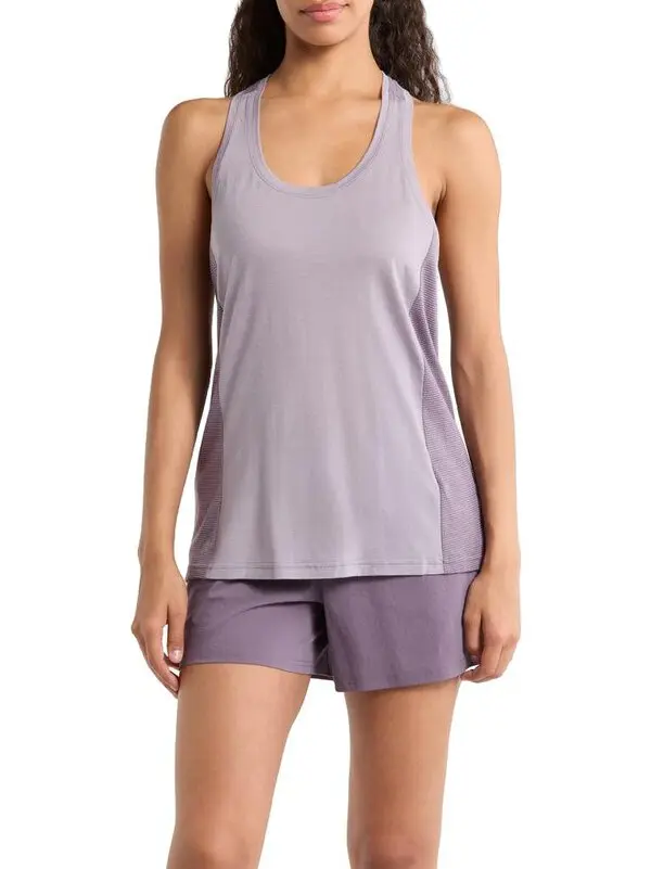 Smartwool Active Mesh Racerback Tank - Purple Storm Heather