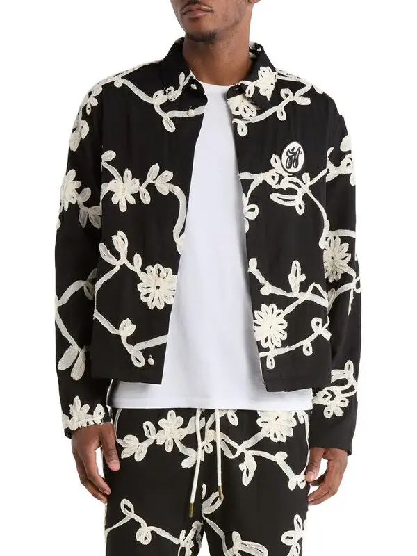 HONOR THE GIFT Floral Ribbon Jacket - Black