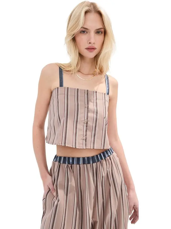 LE BOP Martha Top - Khaki Stripe
