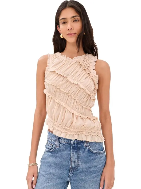 Free People Smocked Top - Pink Sands