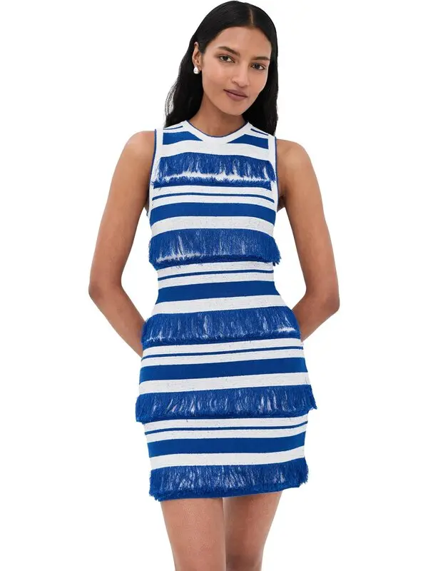 Simkhai Elly Knit Mini Dress - Royal Blue Stripe