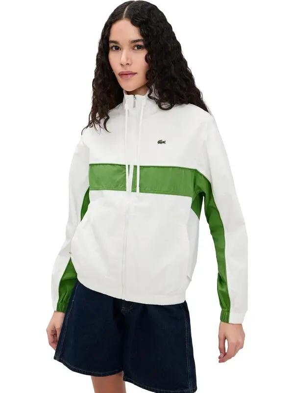 Lacoste Relaxed-fit Track Jacket - Flour/billiard Green