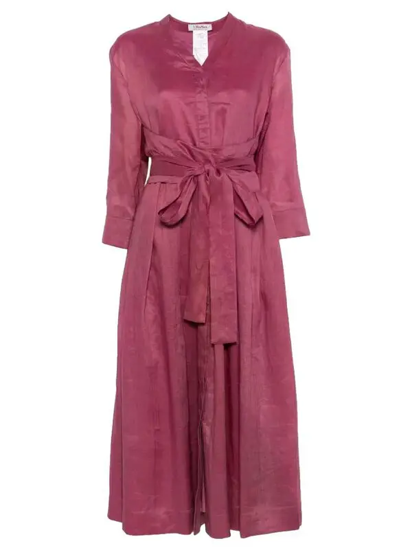 Max Mara Camilla Tie-waist Midi Dress - Pink