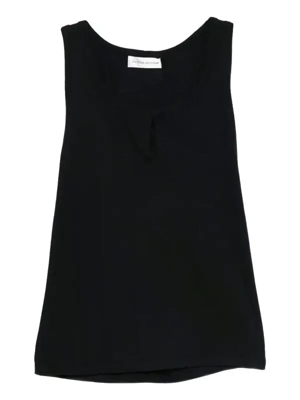 Victoria Beckham Pleated-back Tank Top - Black
