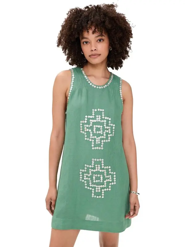 Carolina K Eva Mini Dress - Green Leaf