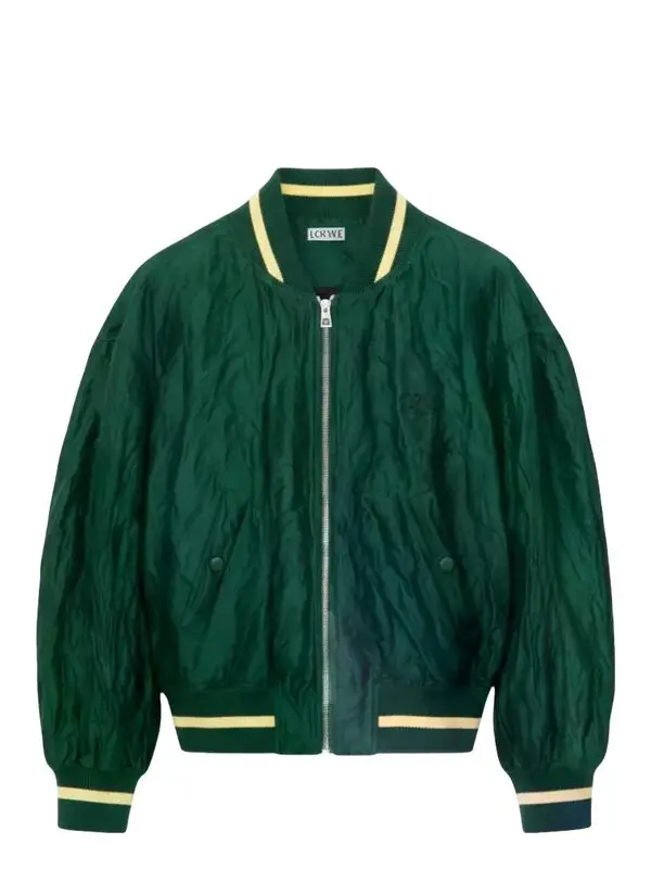 Loewe Crinkled Bomber Jacket - Green
