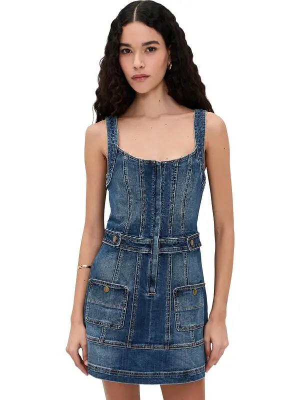 Ramy Brook Karla Denim Mini Dress - Medium Wash