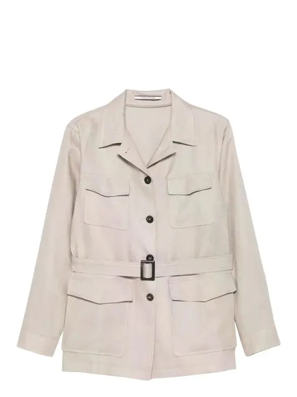 Tagliatore Belted Pocket Jacket - Neutrals