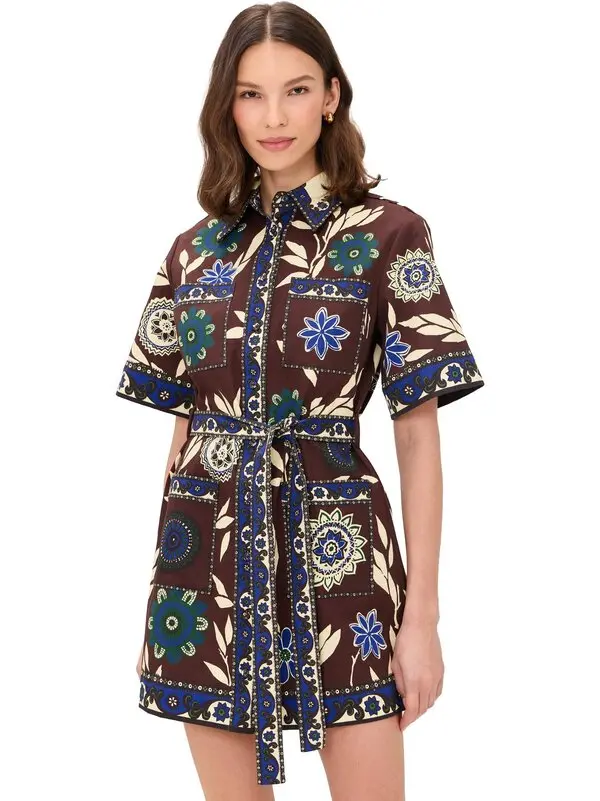 ALEMAIS Jasper Mini Shirt Dress - Chocolate