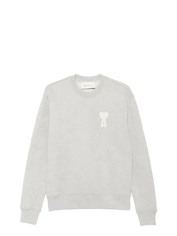 Ami Heart Appliqued Sweatshirt - Grey