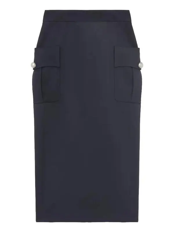 Alexander McQueen Patch-pocket Midi Skirt - Blue