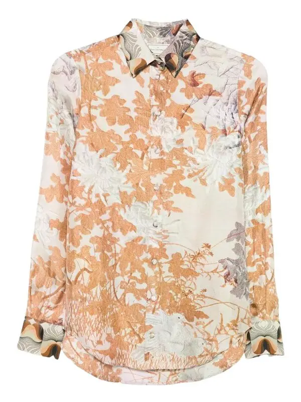 PIERRE-LOUIS MASCIA Floral Print Shirt - Neutrals