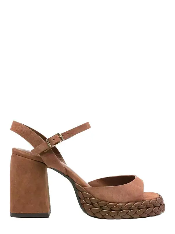 CastaÑer Vaia Braided Platform Sandals - Brown