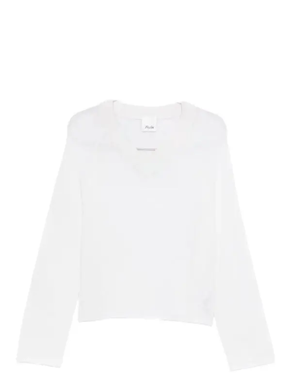 ALLUDE V-neck Sweater - White