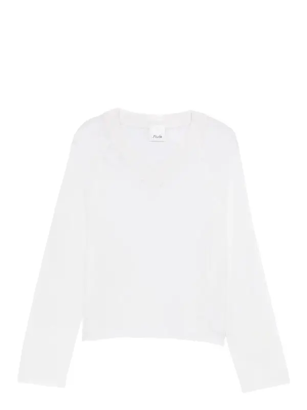 ALLUDE V-neck Sweater - White