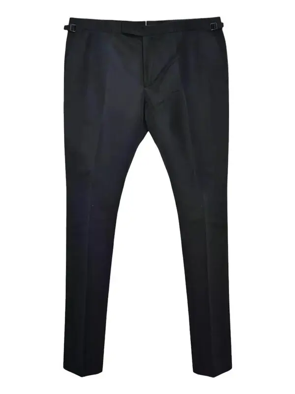 TOM FORD Flat Front Straight-leg Trousers - Black