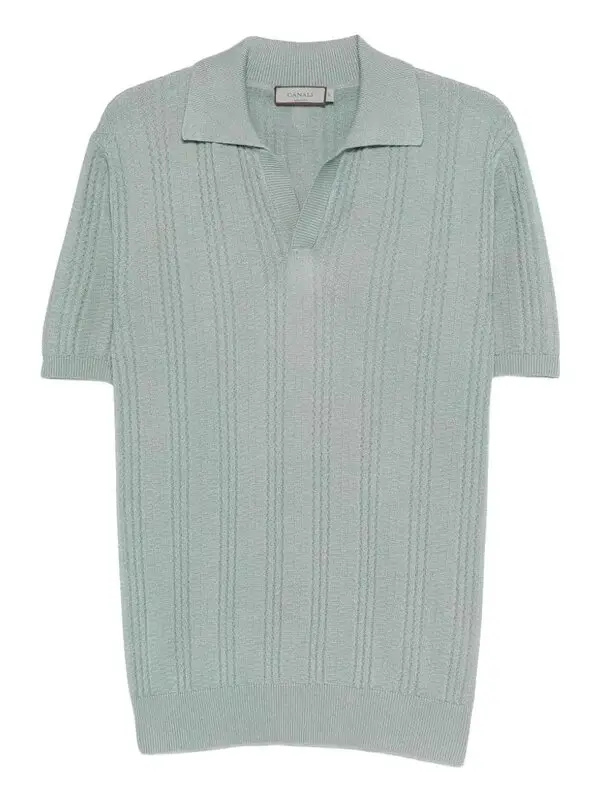 Canali Polo-collar T-shirt - Blue