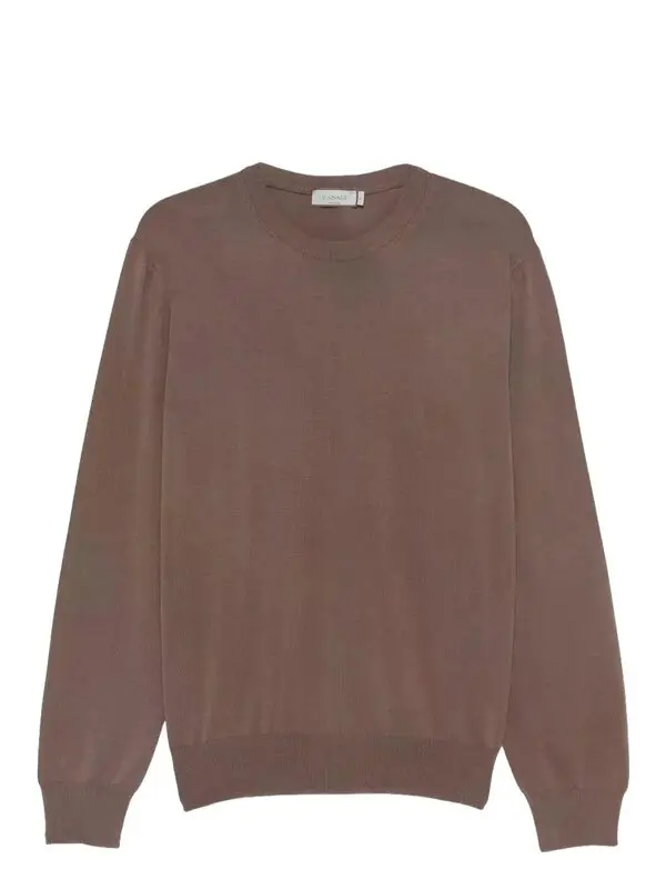 Canali Crew-neck Long-sleeve Sweater - Brown
