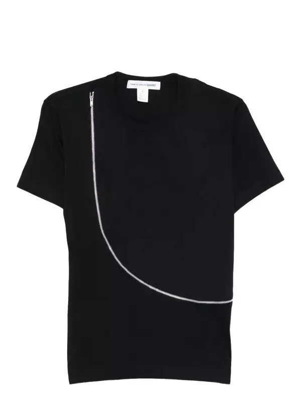 Comme Des Garçons Zip Knitted T-shirt - Black