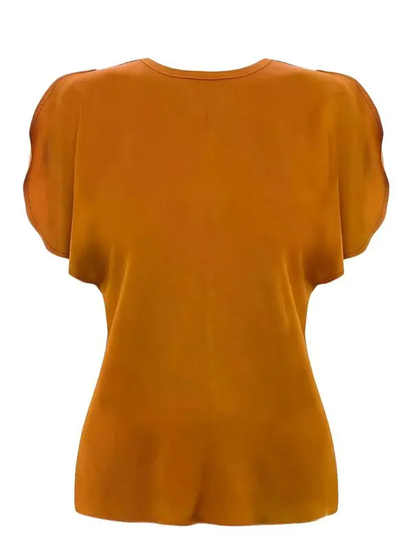 Victoria Beckham Draped Sleeve Top - Orange