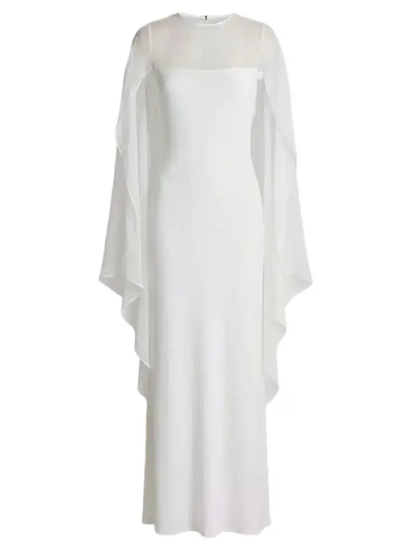 Alberta Ferretti Sheer Overlay Maxi Dress - White