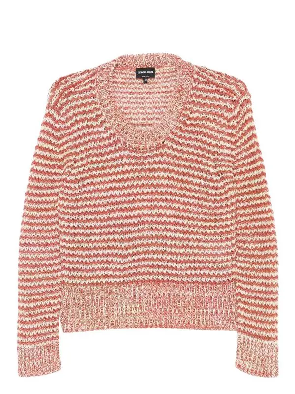 Giorgio Armani Open-knit Sweater - Red