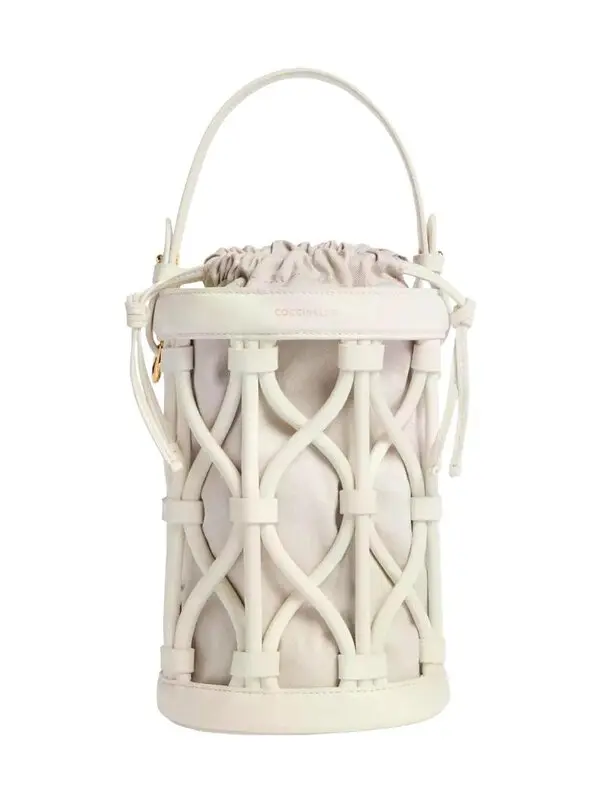 COCCINELLE Small Woven-design Bucket Bag - Neutrals