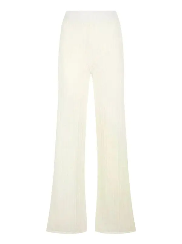 Alpha Studio Ribbed-knit Trousers - Neutrals